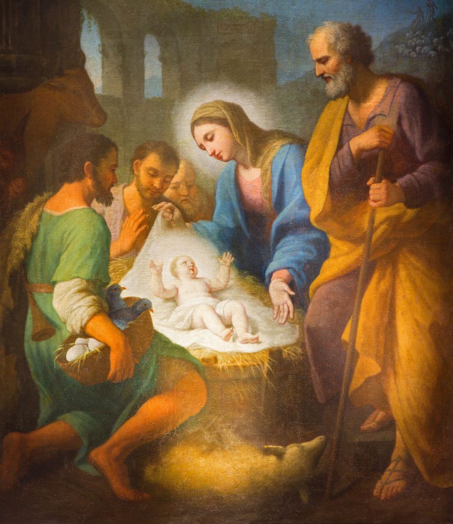 the-painting-of-nativity-inside-chapel-of-basilica-di-santa-maria ...