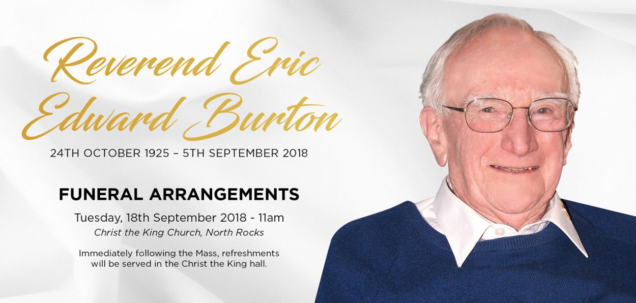 Fr Eric Burton Funeral Arrangements - Catholic Outlook