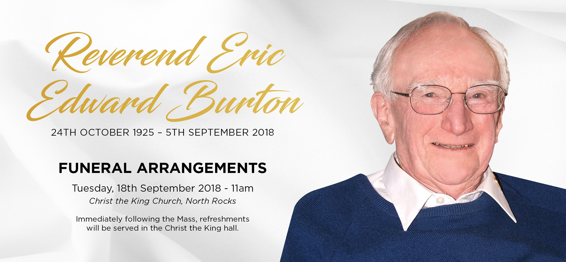 Fr Eric Burton Funeral Arrangements - Catholic Outlook