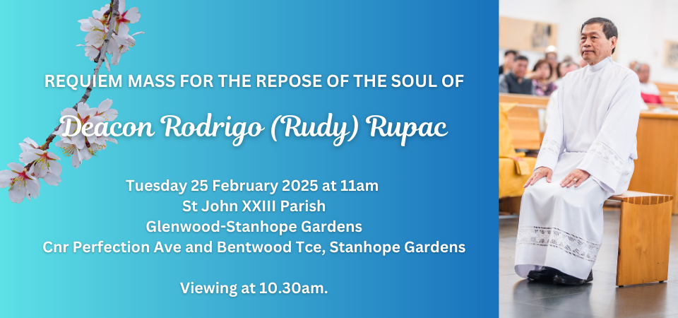 Deacon Rodrigo (Rudy) Rupac Funeral Arrangements - Catholic Outlook